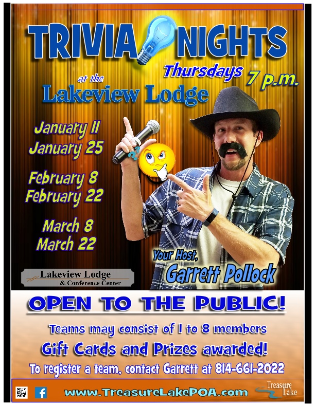 Trivia Night at Treasure Lake's Lakeview Lodge - Entertainment ...