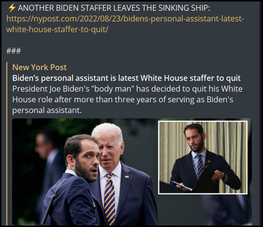 ⚡️ANOTHER BIDEN STAFFER LEAVES THE SINKING SHIP - The True Great ...