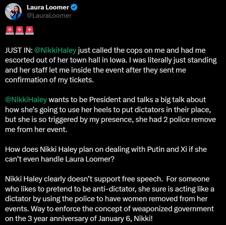 Nikki Haley clearly doesn’t support free speech ... :) - The True Great ...